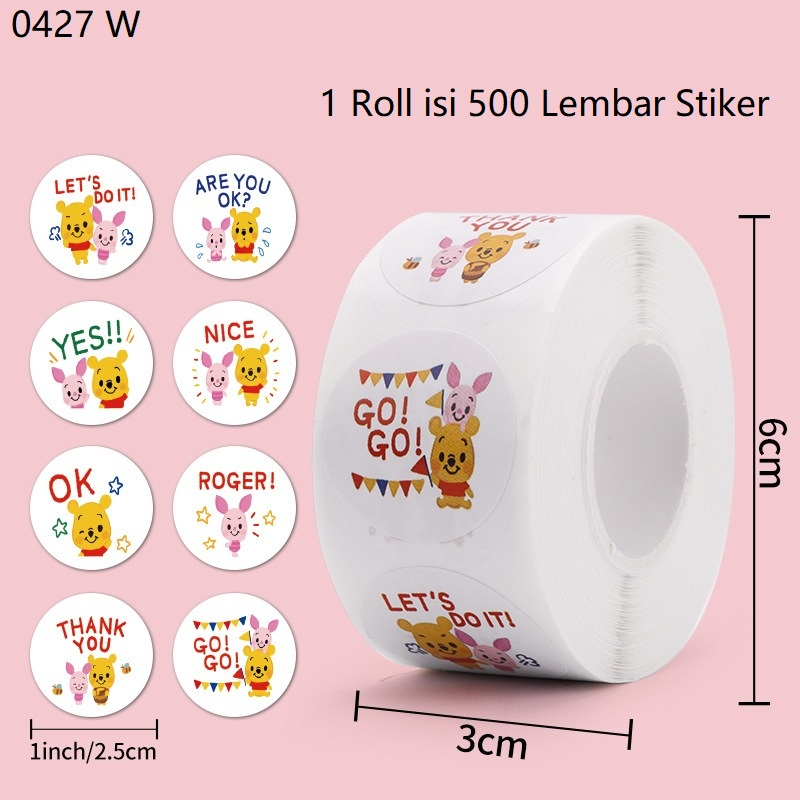 Jual Gannise Stiker Dekorasi Packing Sticker Roll 500pcs Label Bulat ...