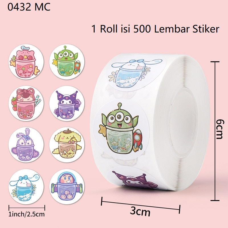 Jual Gannise Stiker Dekorasi Packing Sticker Roll 500pcs Label Bulat ...
