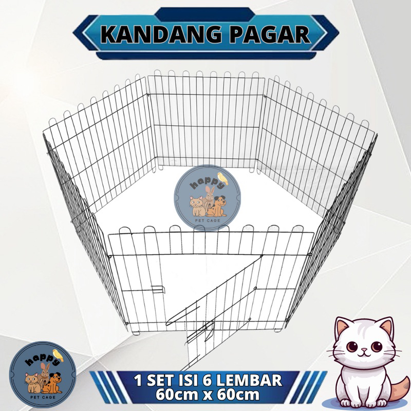 Jual Kandang Pagar Kucing 1 Set 6 Sisi 60cm x 60cm | Shopee Indonesia