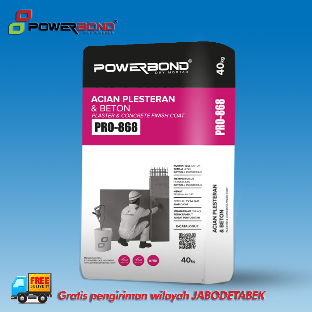 Jual SEMEN POWERBOND PRO-868 ( ACIAN PLESTERAN DAN BETON ) 40KG ...