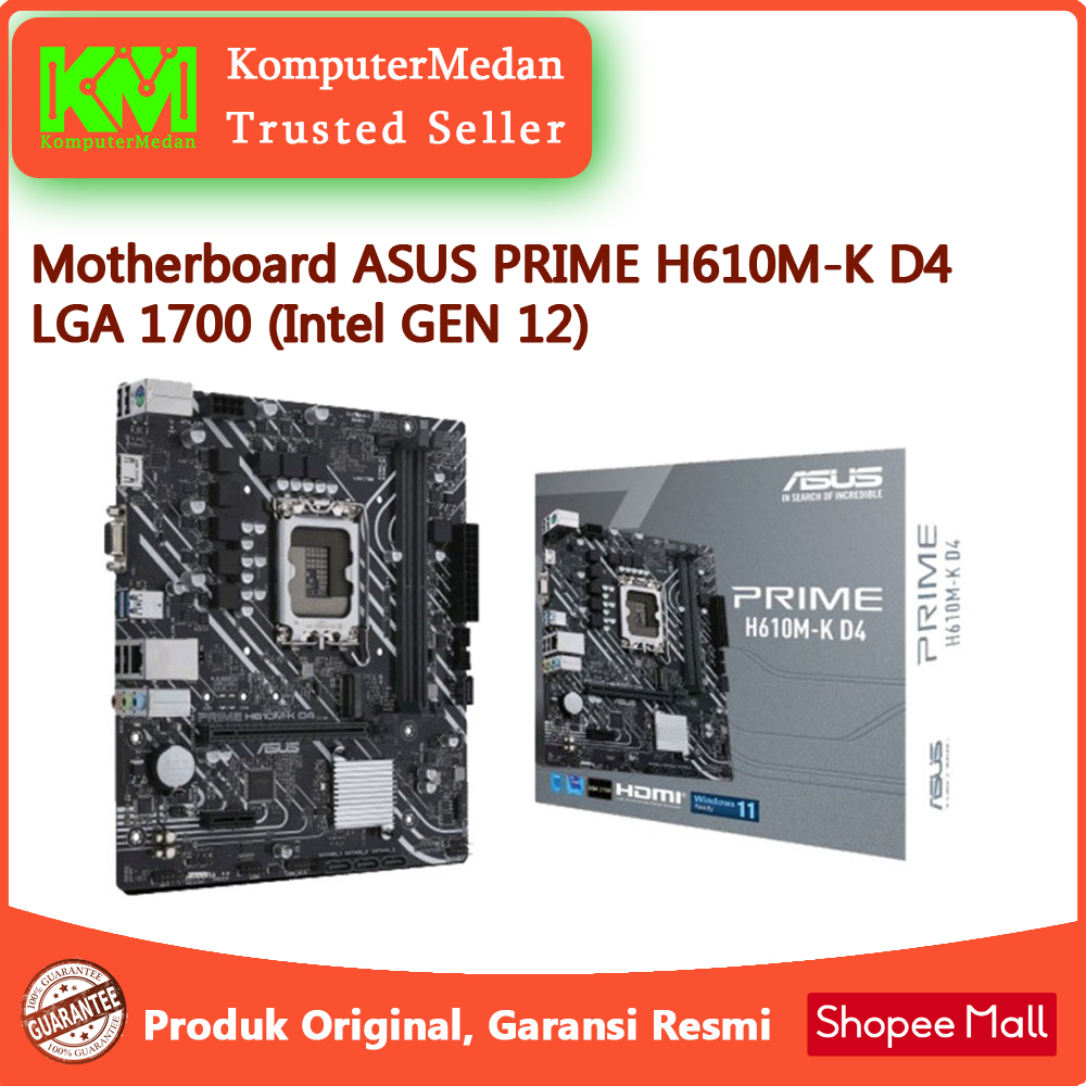 Jual Motherboard ASUS PRIME H610M-K LGA 1700 (Intel GEN 12) | Shopee Indonesia