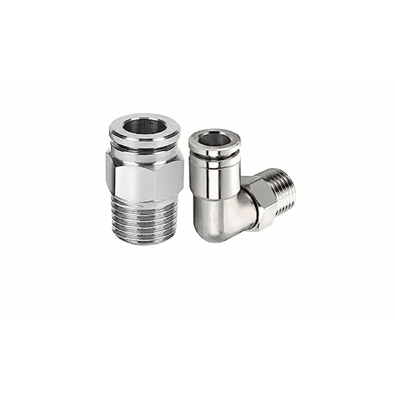 Jual fitting elbow pneumatic stainless steel plt slang 8mm drat 1/4" | Shopee Indonesia