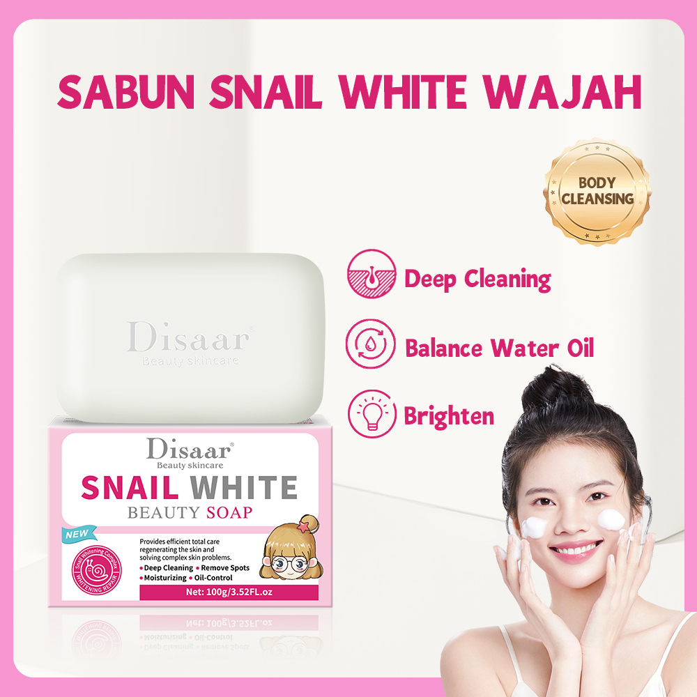 Jual Disaar Snail White Beauty Soap Deep Cleansing Remove Sports Oil ...