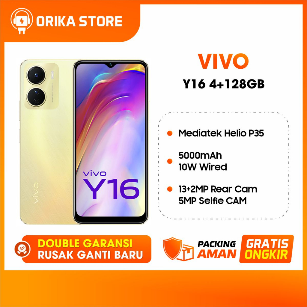 Jual Vivo Y16 4/128GB Garansi Resmi 12 Bulan (ORK) | Shopee Indonesia