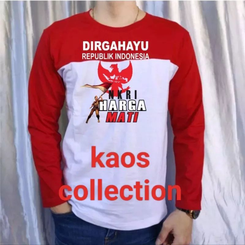 Jual kaos unisex kaos kemerdekaan Indonesia 79 dirgahayu Republik Indonesia NKRI lengan panjang ...