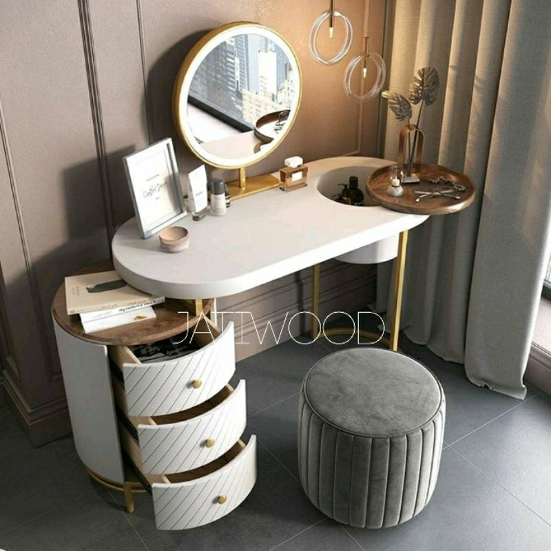 Jual Meja rias minimalis castom lampu led sentuh, meja makeup modern ...