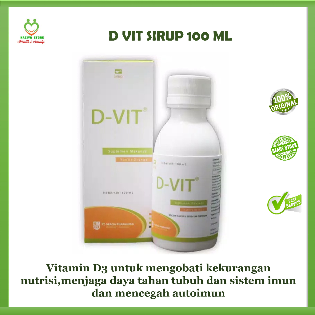 Jual D VIT SIRUP 100 ML Suplemen Vitamin D3 Anak -Vitamin daya tahan tubuh | Shopee Indonesia