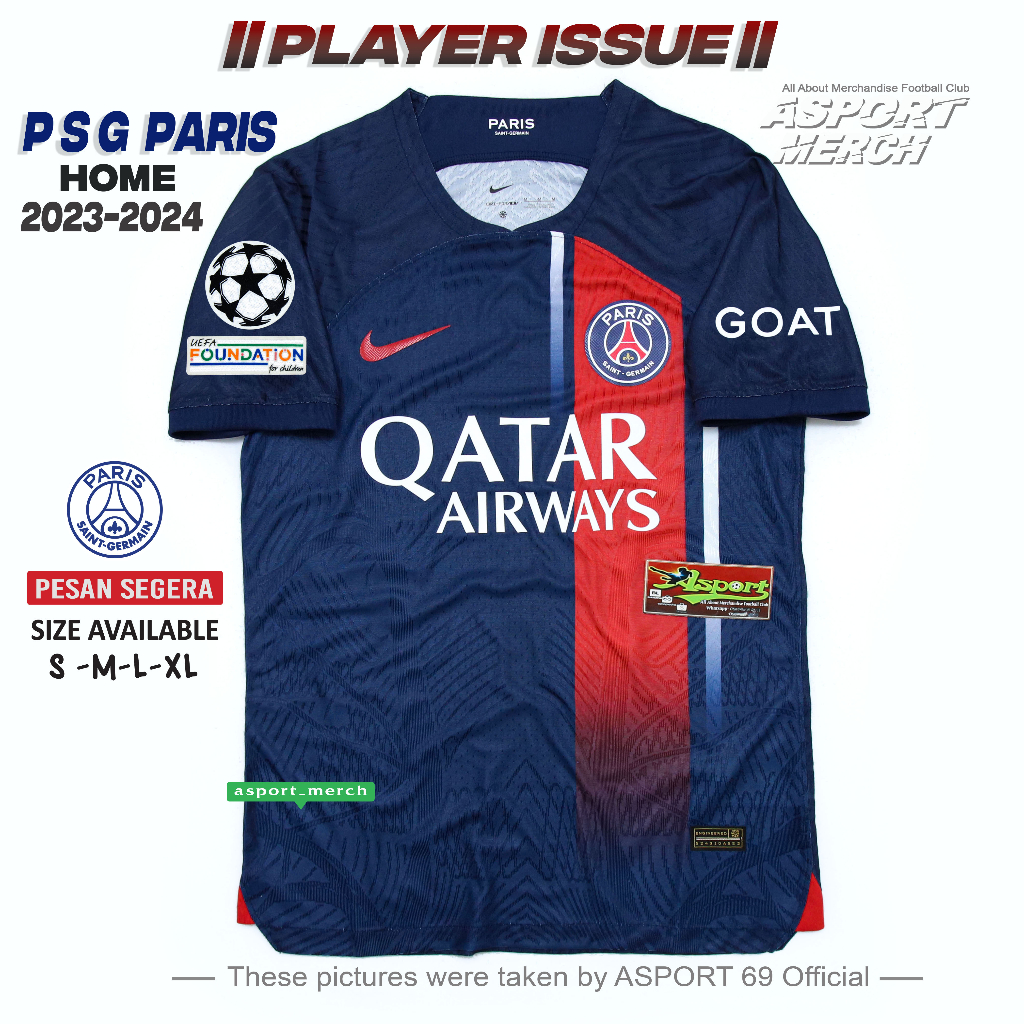 Jual PLAYER ISSUE JERSEY PSG HOME 2023 2024 JERSEY PSG HOME PI 23 24 ...