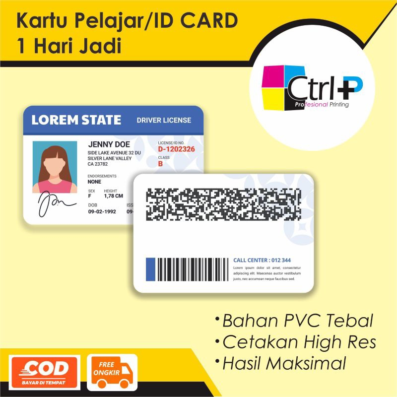Jual Kartu Pelajar / KTA / ID CARD PVC Tebal | Shopee Indonesia