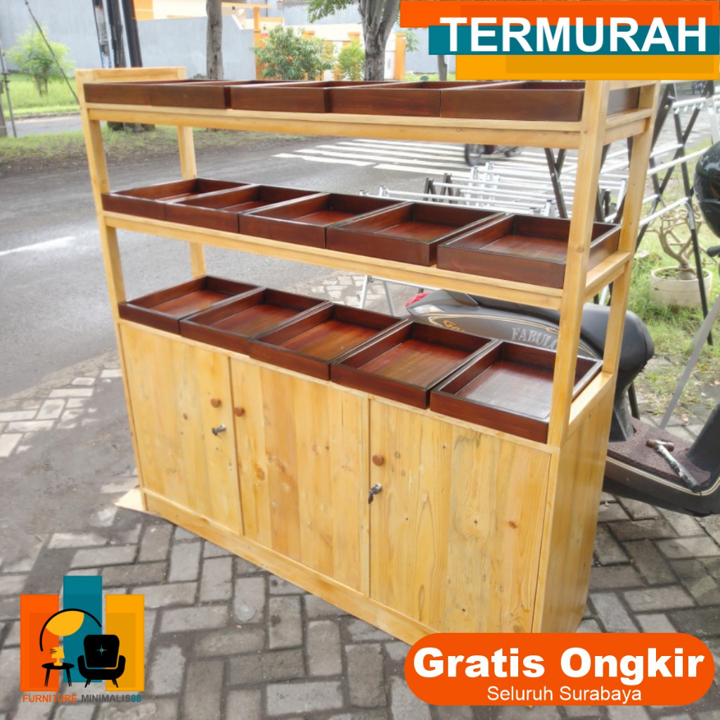 Jual Rak Kayu Display, Rak Almari Kayu, Almari Display, Rak Kayu Jati ...