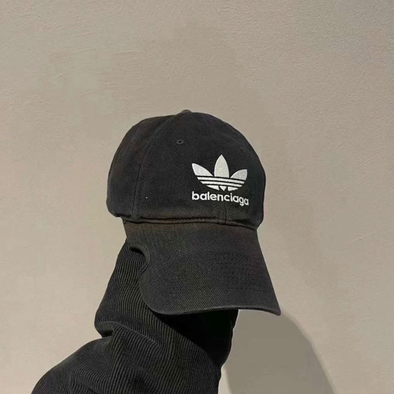 Jual Balenciaga x Adidas baseball cap with worn-out effect in black ...