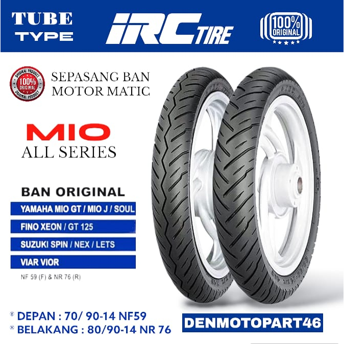Jual BAN LUAR MOTOR MATIC [ IRC ] NF59 & NR76 / 70/90 & 80/90 RING 14 ...