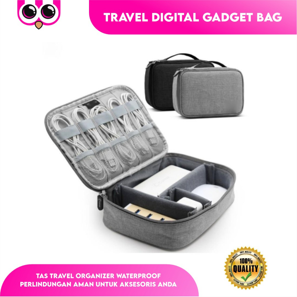 Jual TRAVEL DIGITAL GADGET BAG TAS TRAVEL ORGANIZER WATERPROOF | Shopee ...