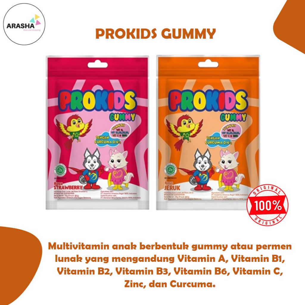 Jual Prokids Gummy Multivitamin Anak Kaya Vitamin Rasa Strawberry-Jeruk ...