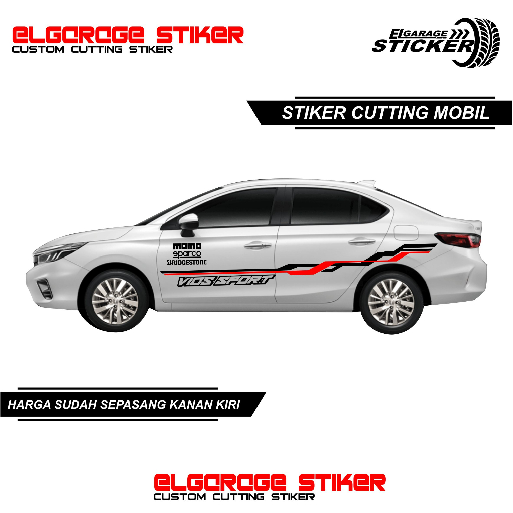 Jual Stiker mobil sedan vios sport stiker cutting list body samping ...