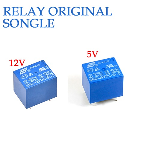 Jual Relay 5V & 12V 10A Original Songle 5pin DC Control Coil | Shopee ...