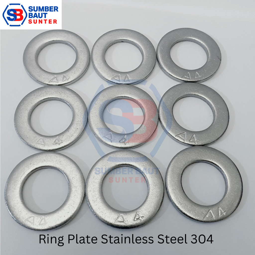 Jual M10 Ring Plat Stainless Steel 304 SS304 WP Washer Plate 10mm ...