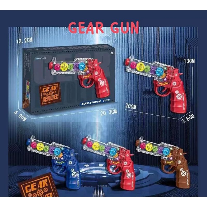 Jual Mainan anak gear gun pistol tembakan lampu nyala ada suara | Shopee Indonesia