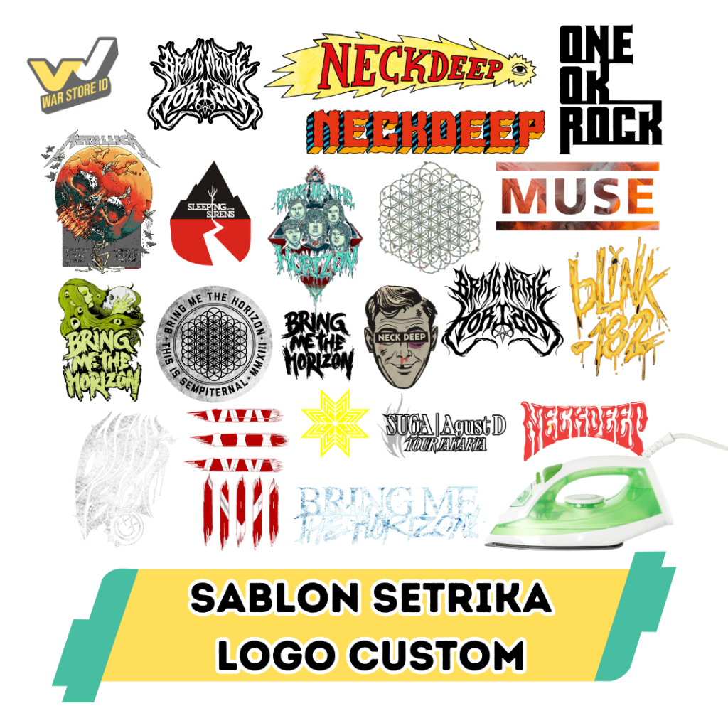 Jual Stiker Logo Band Sablon Setrika | Sablon Gambar | Sablon DTF ...