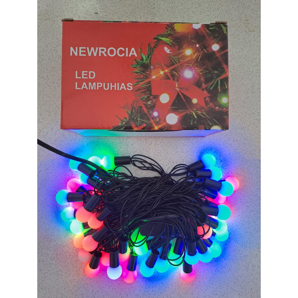 Jual Lampu Hias Natal/Lampu 17 agustusan Kabel Hitam panjang 5meter 40L RGB | Shopee Indonesia