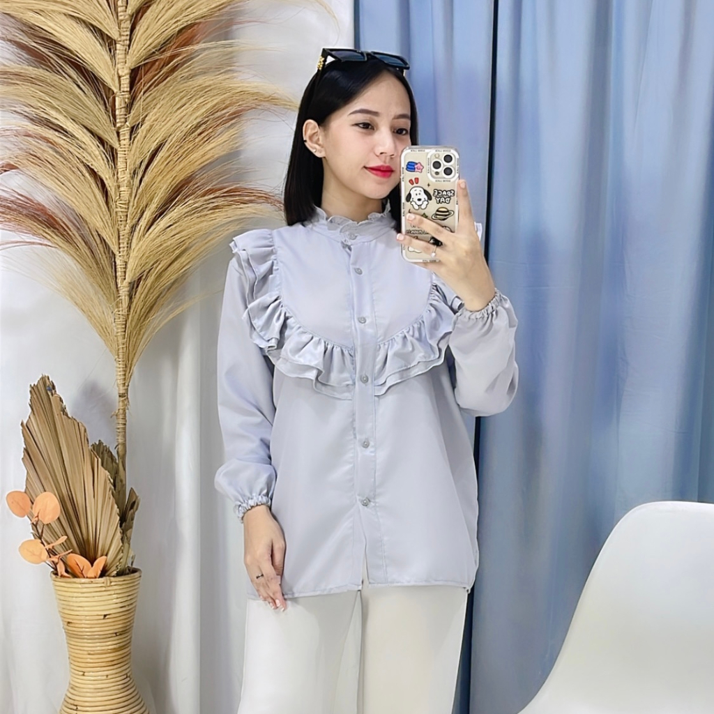 Jual RXFASHION - AMELIA BLOUSE KATUN TWISTCONE / BAJU ATASAN WANITA ...