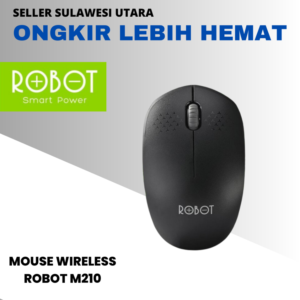 Jual MOUSE WIRELESS ROBOT M210 2.4GHz Optical 1600DPI dengan Receiver ...