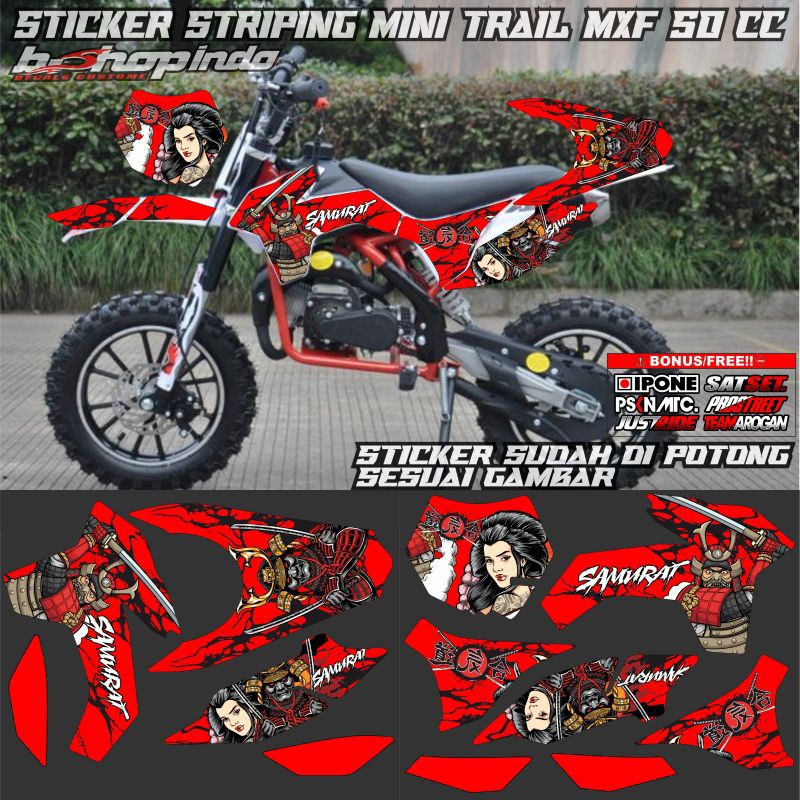 Jual Stiker Striping Motor Mini Trail MXF 50 CC Variasi Gambar | Shopee ...