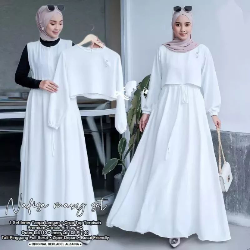 Jual gamis muslim nafisa Maxi set dress wanita pakaian wanita gamis ...