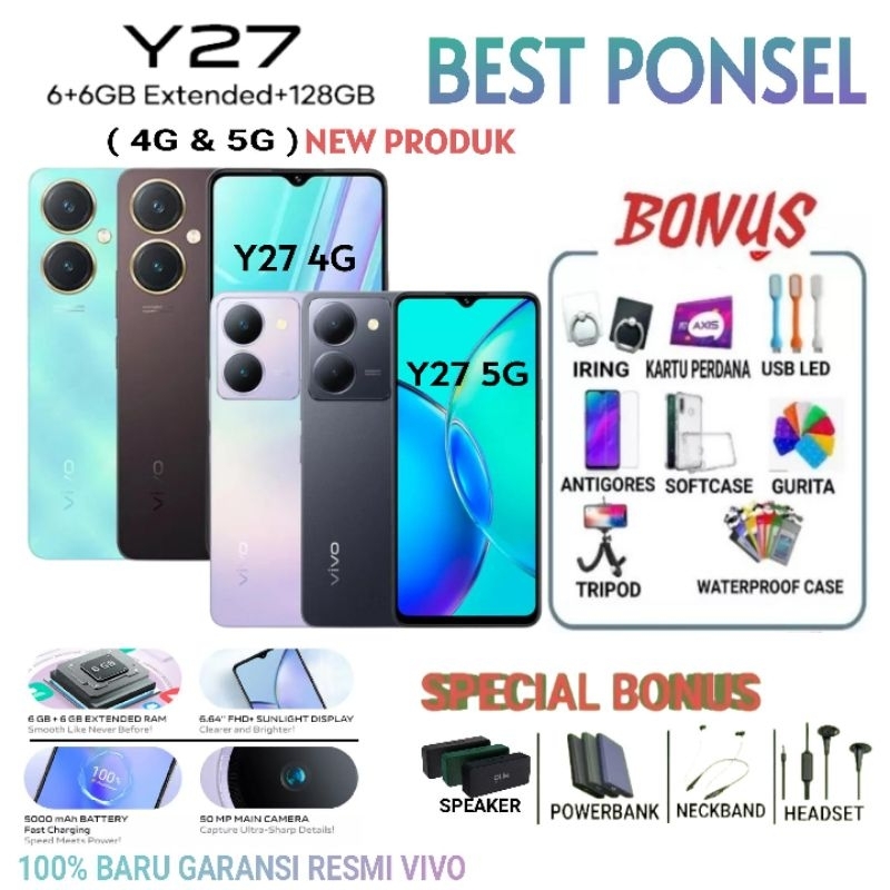 Jual VIVO Y27 5G RAM 6+6GB Extended /128GB | Y27 4G 6+6GB /128GB | Y22 4/64GB GARANSI RESMI VIVO ...