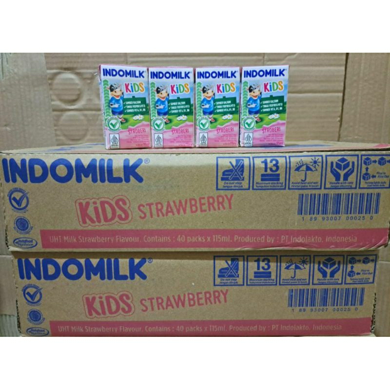 Jual Indomilk Kids Strawberry 115ml x 40 pcs ( Karton ) | Shopee Indonesia