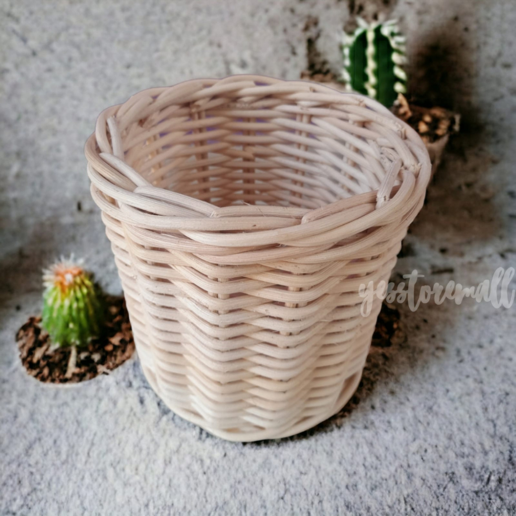 Jual keranjang rotan bulat parcel sovenir murah ukuran 15 X 15 X 15 cm ...