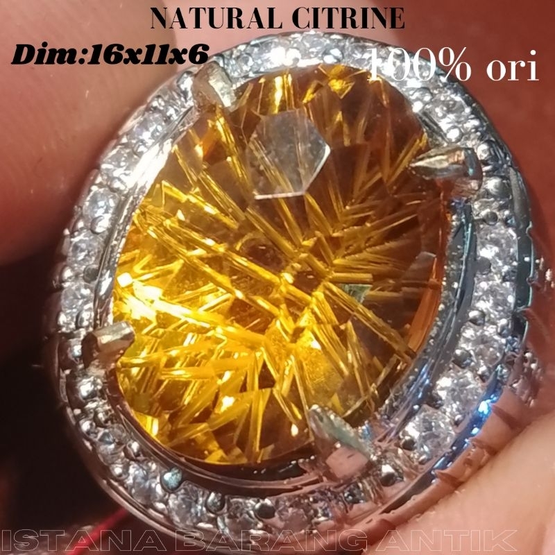 Jual CINCIN NATURAL BATU PERMATA CITRINE 100% ORI | Shopee Indonesia