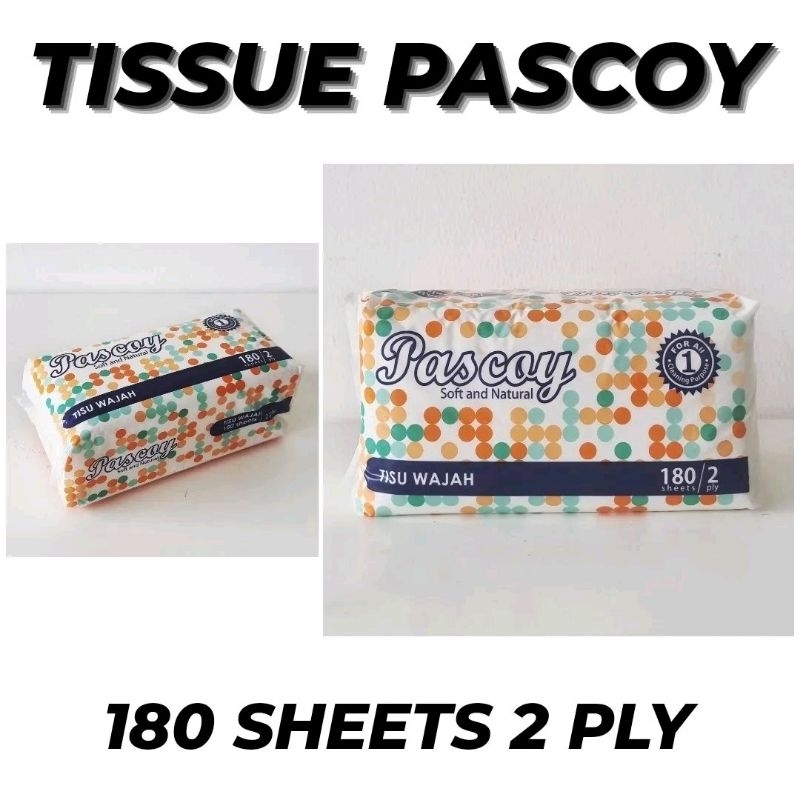 Jual TISSUE PASCOY 180 SHEETS 2 PLY / FACIAL TISSUE / TISSUE WAJAH ...