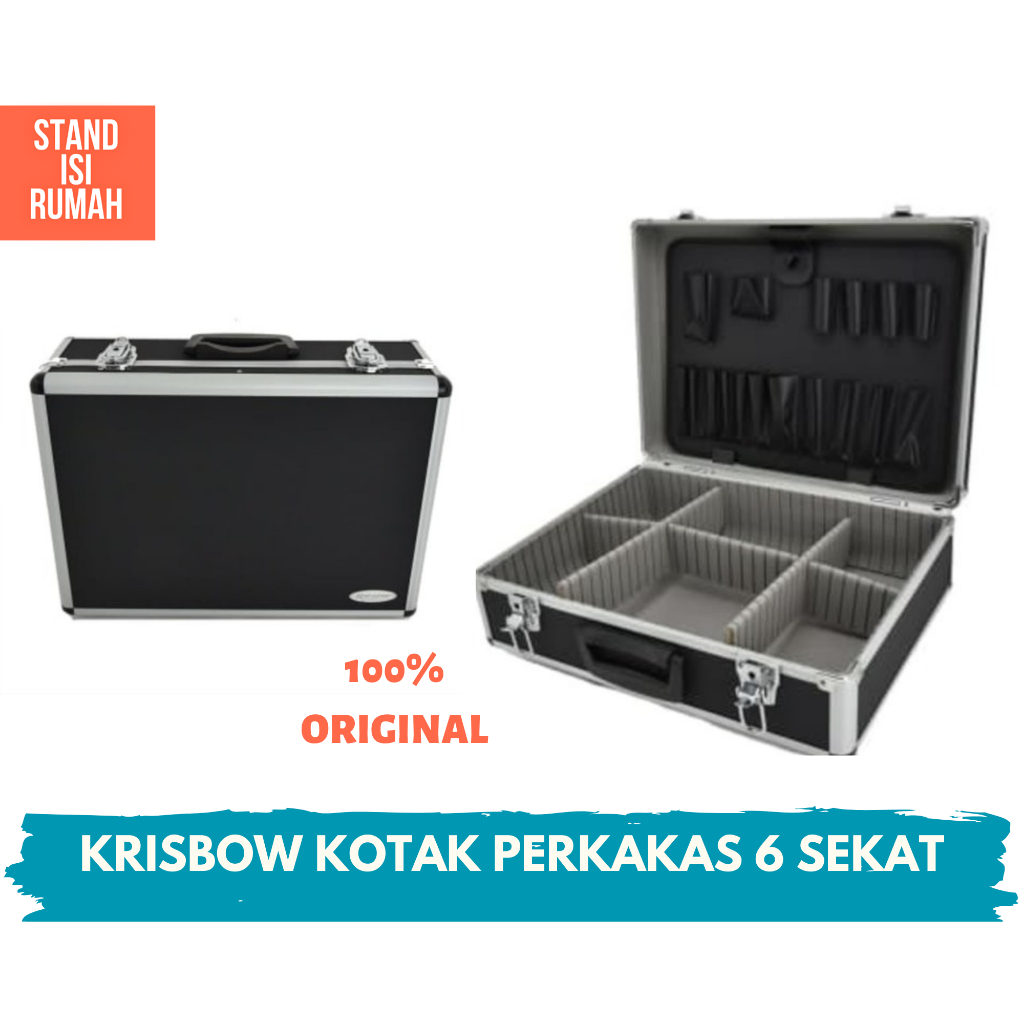 Jual KRISBOW KOTAK PERKAKAS HITAM 6SEKAT TOOL BOX KOPER PERALATAN ...