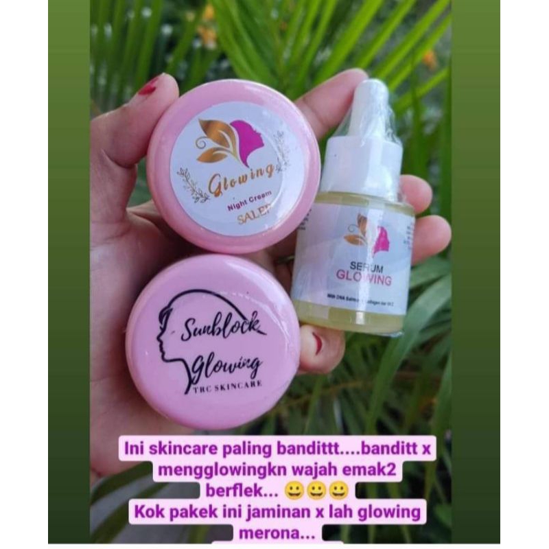 Jual Paket glowing 3in1 (sunblok glowing+serum glowing+salep glowing ...