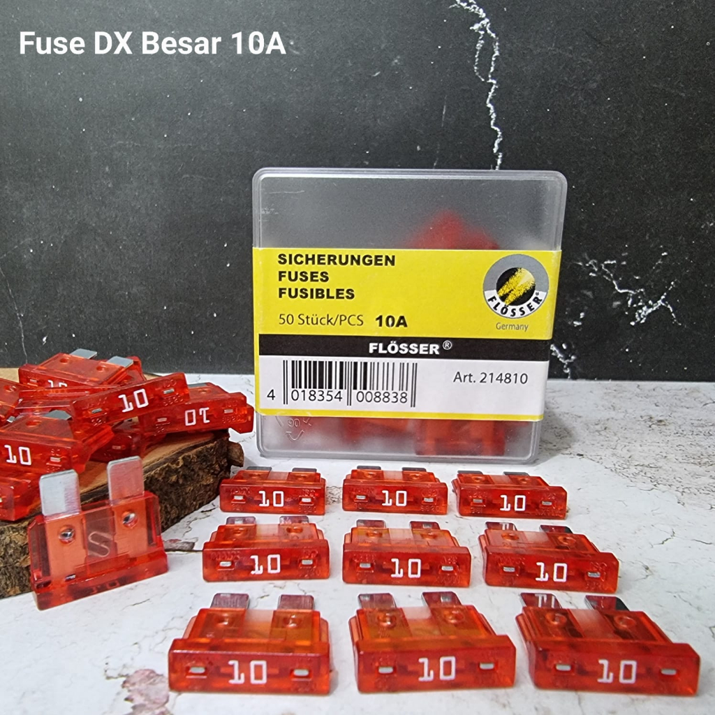 Jual FUSE DX BESAR 10A SEKRING TUSUK / TANCAP BESAR - FLOSSER GERMANY | Shopee Indonesia