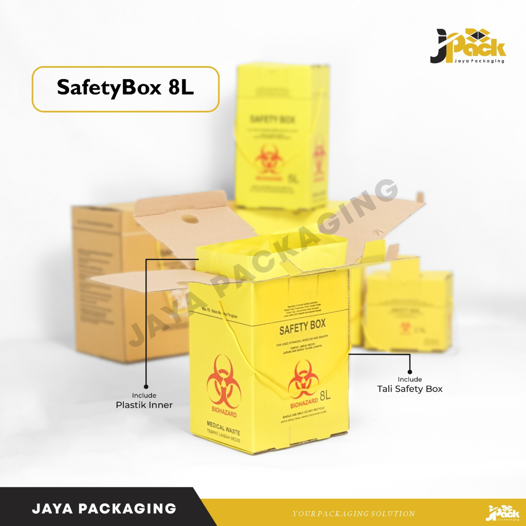 Jual SAFETY BOX 8 Liter Sampah Medis/Safetybox/Alkes/BioHazard/Kardus ...