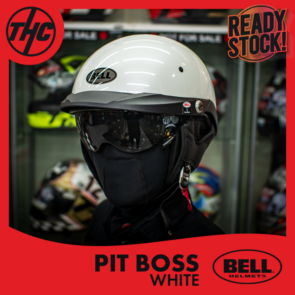 Jual BELL PIT BOSS PEARL WHITE GLOSSY CLASSIC RETRO CRUISE OPEN FACE ...
