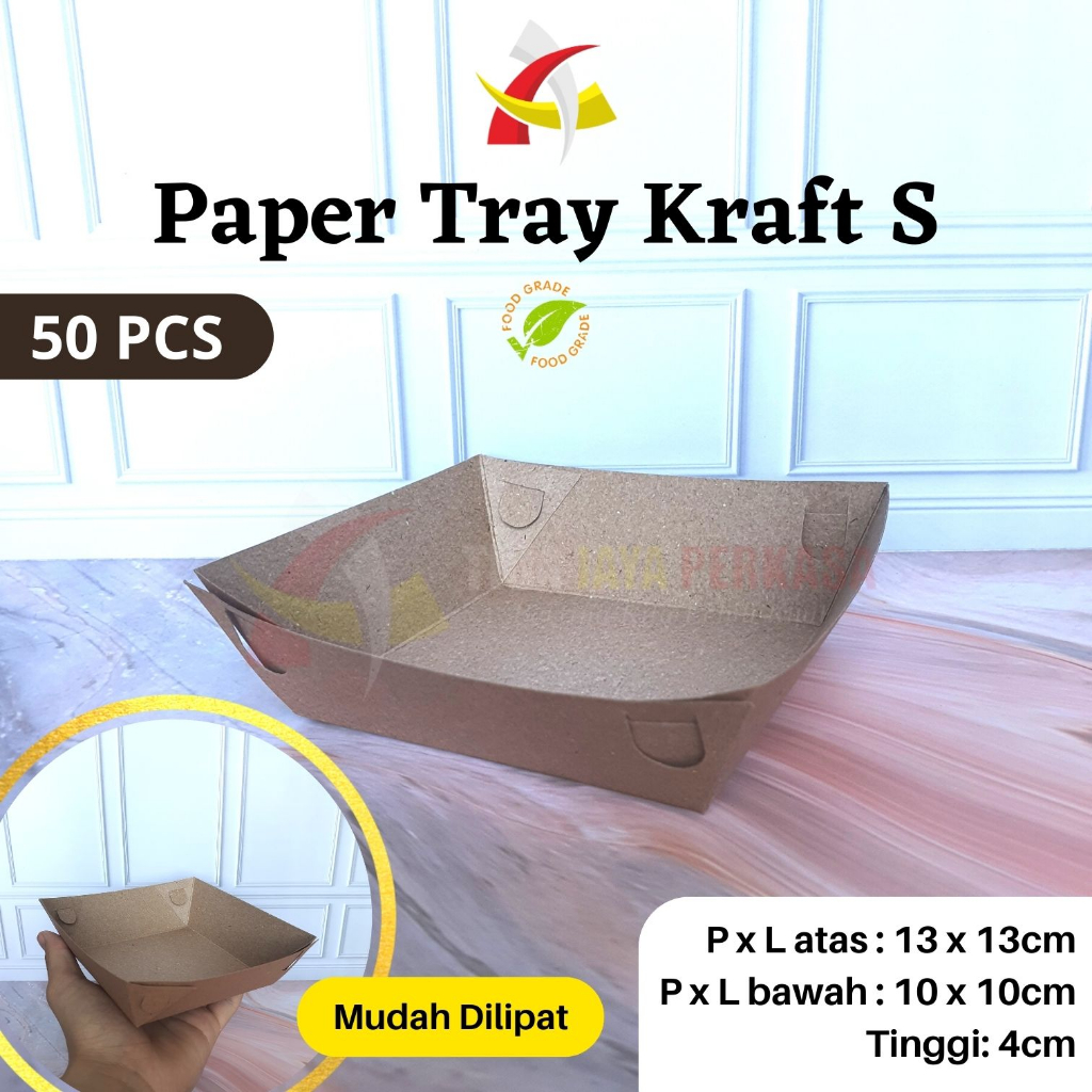 Jual Food Tray S 10x10x4 Kraft FOBO / Kraft Paper Tray / Snack Tray ...