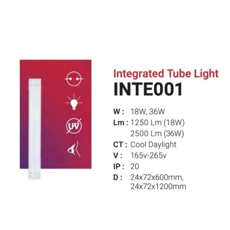 Jual INLITE - LAMPU LED T8 INLITE INTEGRATED TUBE INTE001 18W 36W ... Jual INLITE - LAMPU LED T8 INLITE INTEGRATED TUBE INTE001 18W 36W ...
