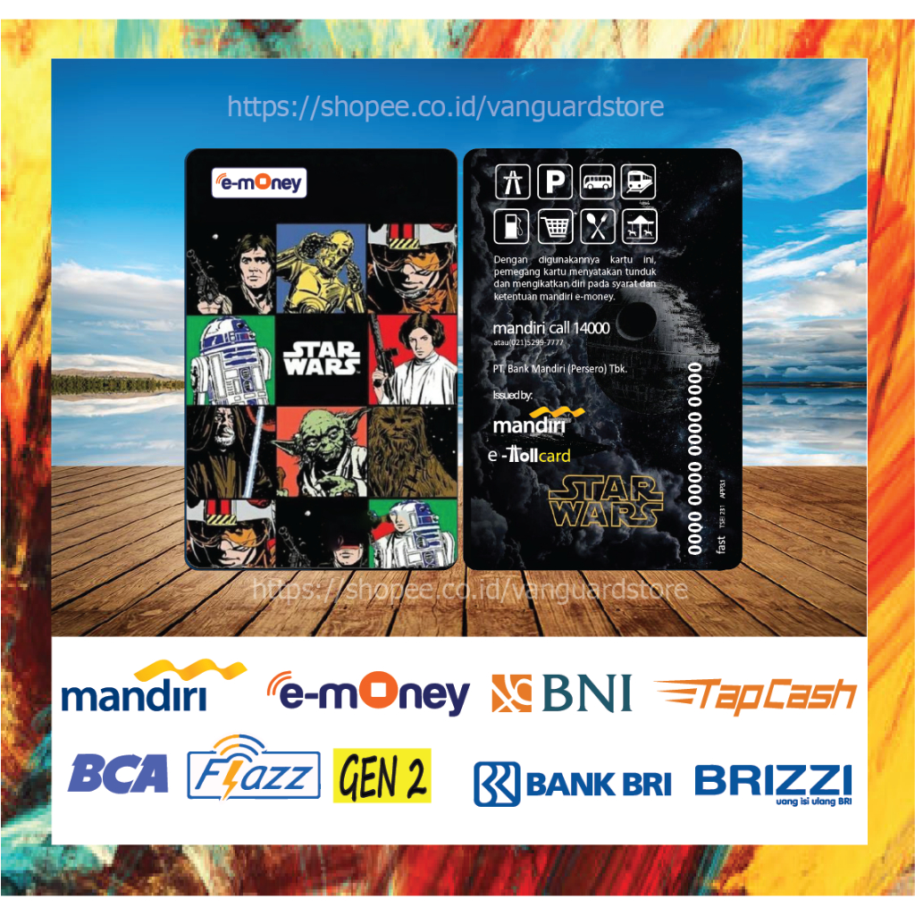 Jual KARTU E MONEY E TOLL GAMBAR STAR WARS MOVE EMONEY MANDIRI FLAZZ ...