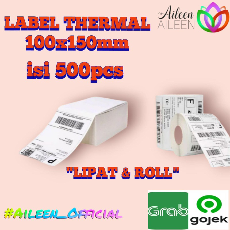 Jual Kertas Label Sticker Barcode 100x150mm Thermal isi 500pcs 10x15cm Label Murah | Shopee ...