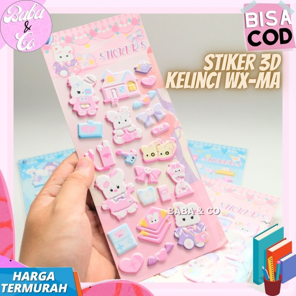 Jual STIKER TIMBUL KELINCI 3D WX-MA STICKER MURAH LUCU UNIK STIKER ...
