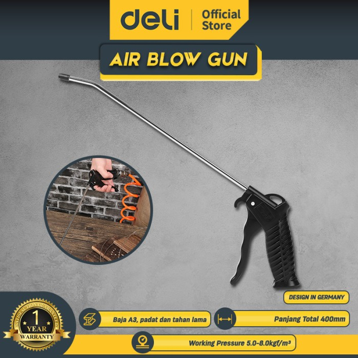 Jual Deli Air Blow Gun / Kepala Semprotan Kompresor Angin 10" EDL7631 ...