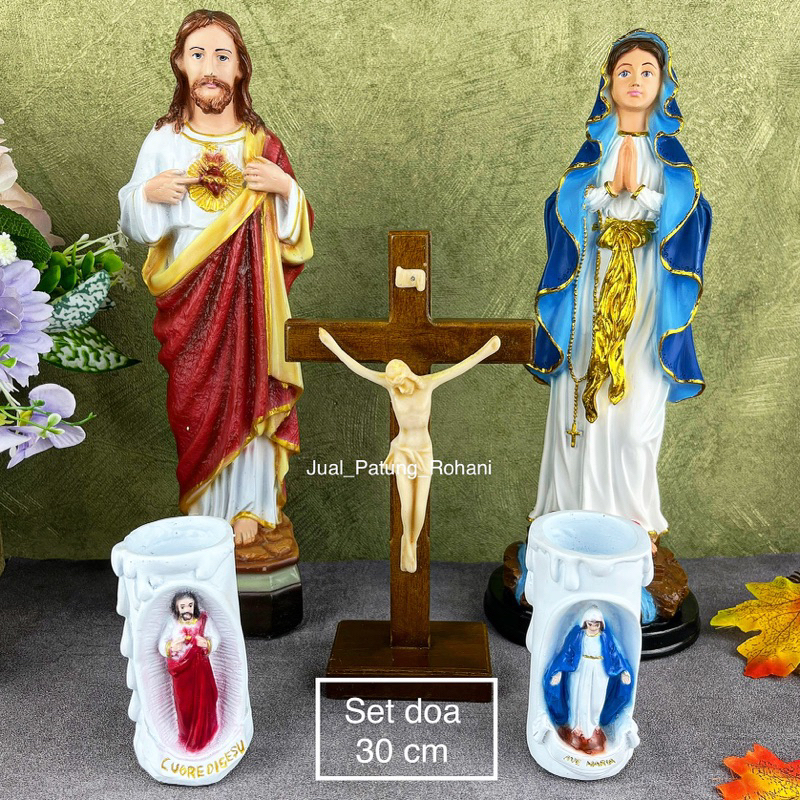 Jual Set Patung Yesus Hati kudus Maria Lourdes 30 cm | Shopee Indonesia