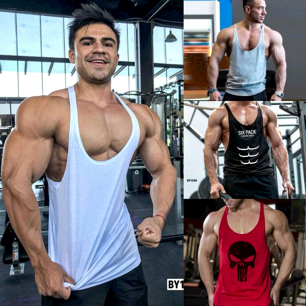 Jual Singlet Gym Pria Oversized Fitness Tali Kecil Sexy Running ...