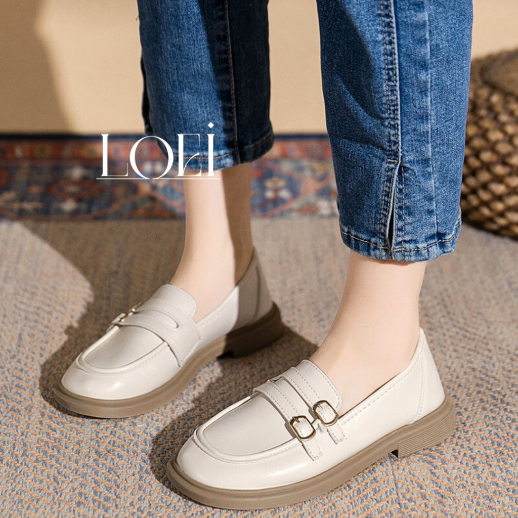 Jual LOEI Aiko Sepatu Wanita Flatshoes Kekinian Loafer Viral Terbaru ...