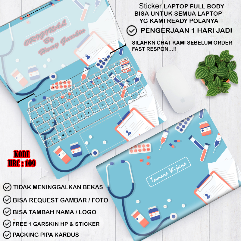 Jual Skin Protector Laptop Full Body Bisa Custom Gambar Suka Suka Kode 109-113 FREE Skin HP ...