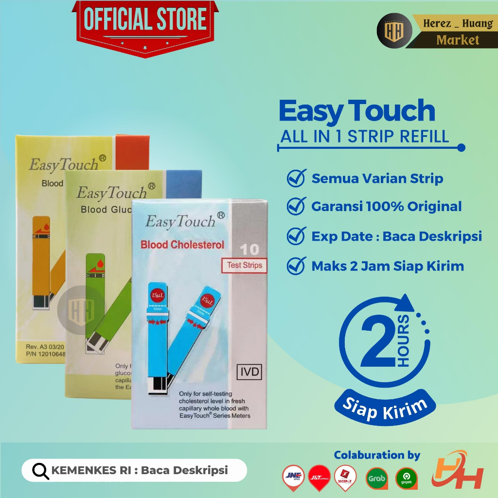 Jual EASY TOUCH Refill Strip Test Varian All in One Kolesterol, Gula ...