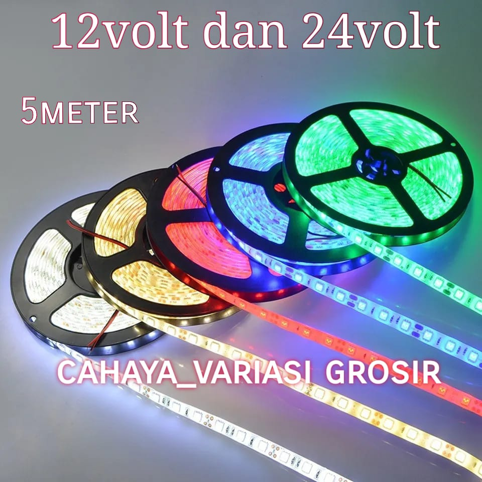 Jual Lampu Led Strip Roll 5 meter 24 volt mata Led 3528 Mobil Truk Bis ...